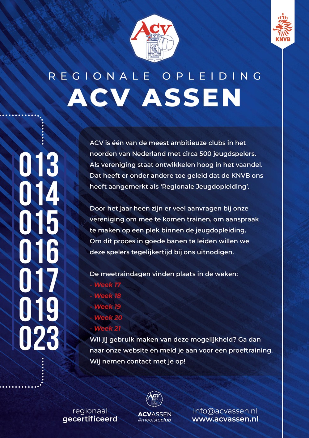 Meetraindagen Jeugd bij ACV - ACV Assen