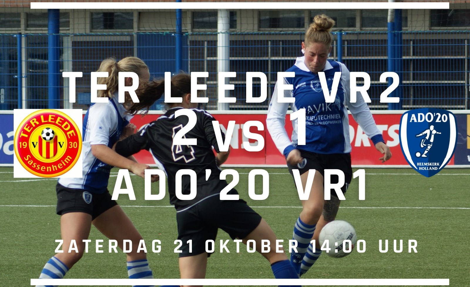 Verlies voor ADO'20 VR1 in bekerduel - ADO'20