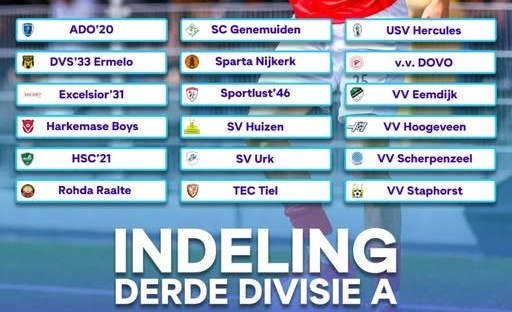 Competitie-indeling en programma zijn bekend - ADO'20
