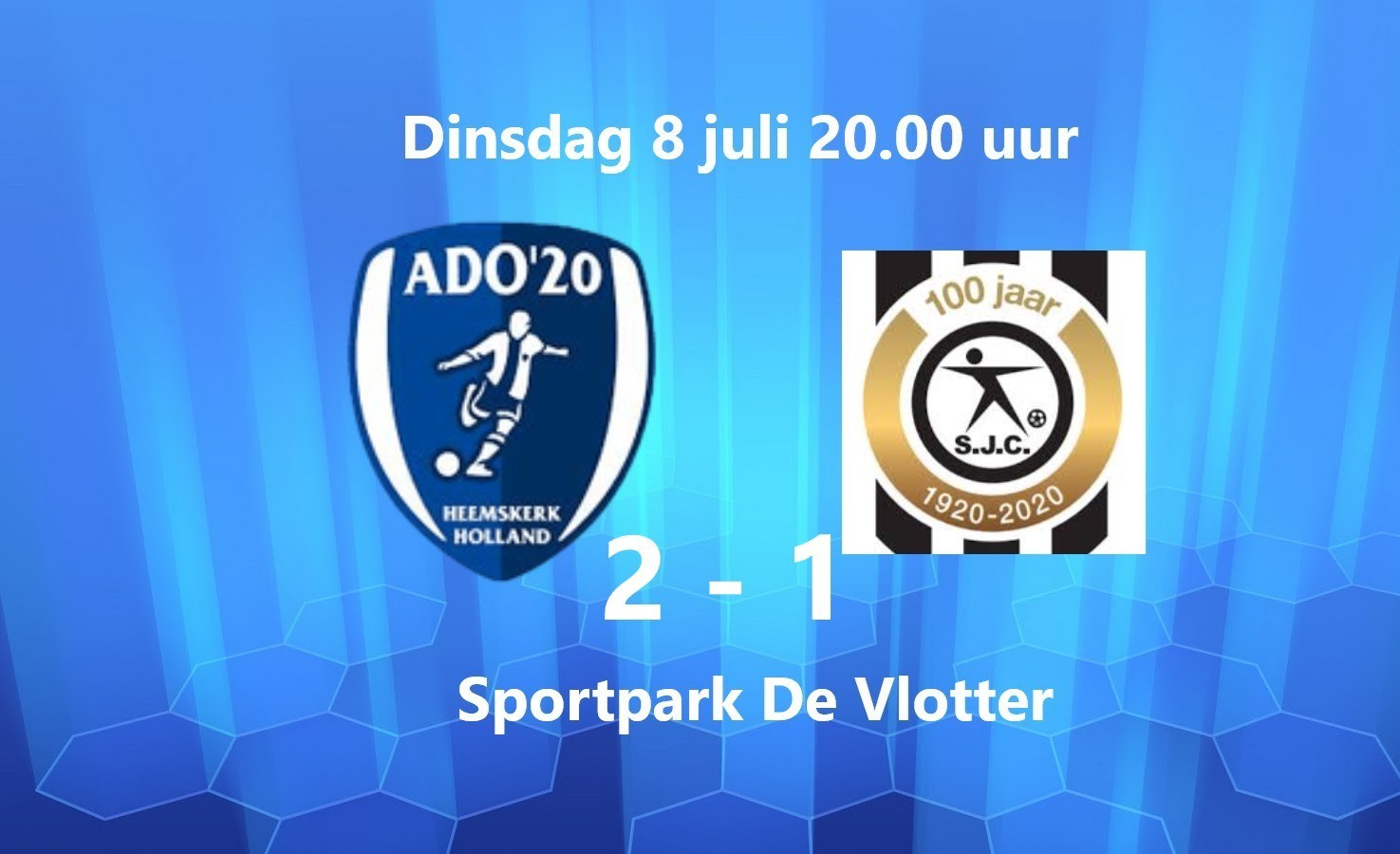 ADO'20 oefent tegen SJC en wint met 2-1 - ADO'20