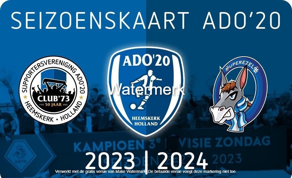 Seizoenskaart ADO'20 of E-ticket - ADO'20