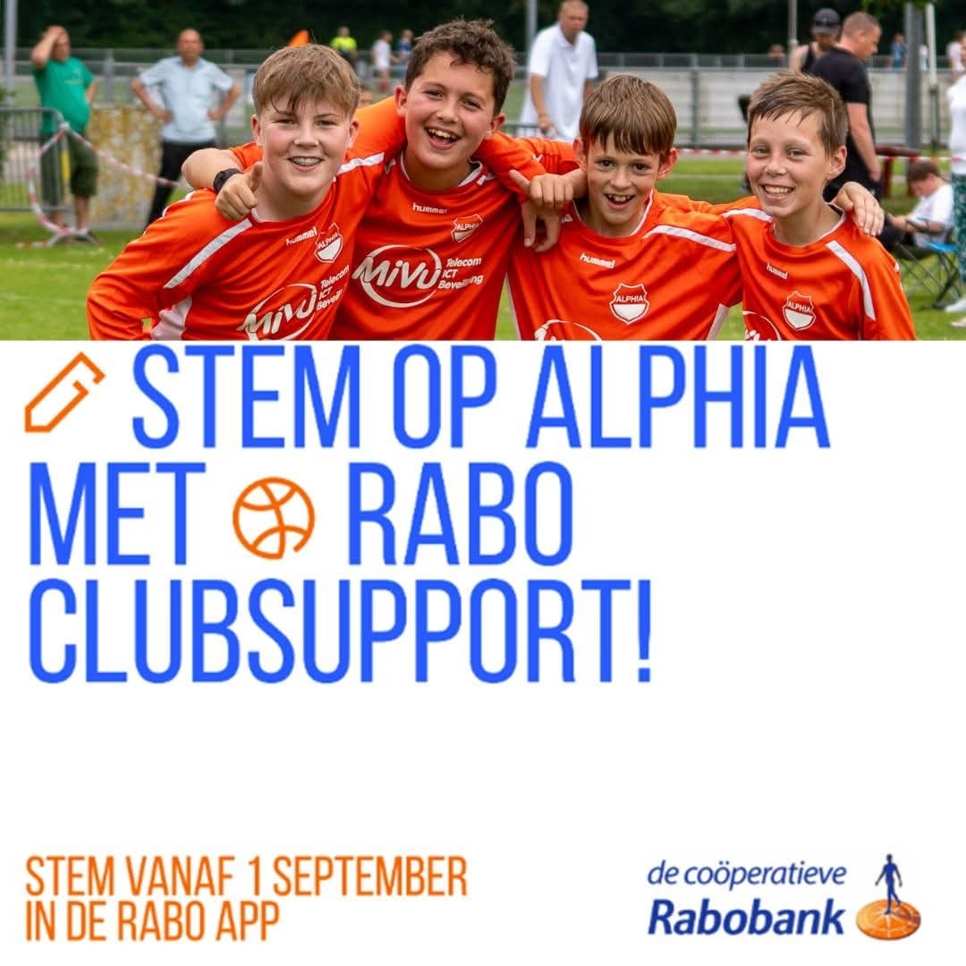 RABO CLUBSUPPORT is weer van start gegaan - v.v. Alphia
