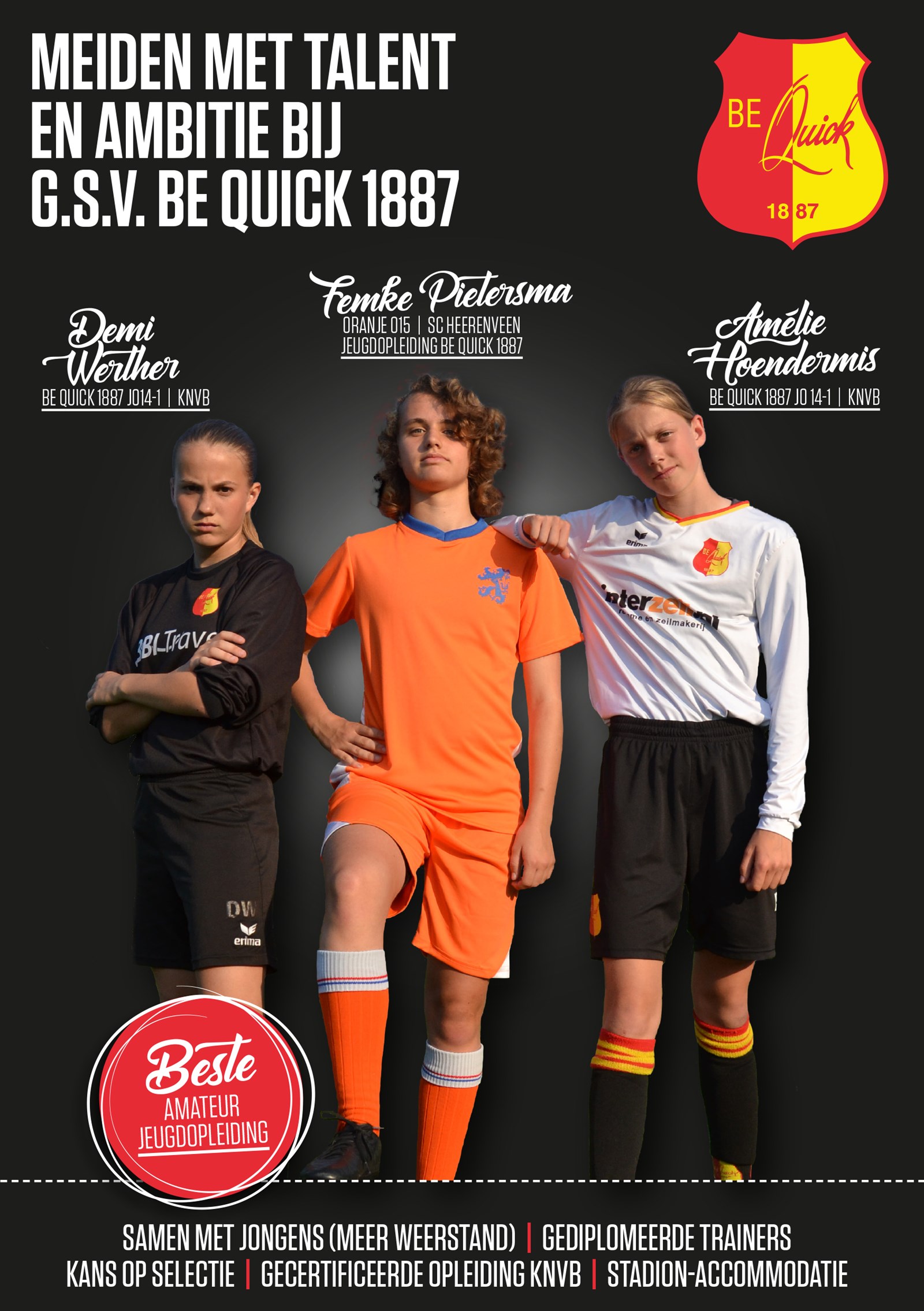 Be Quick 1887 wil graag meer meiden aan zich binden - Be Quick 1887