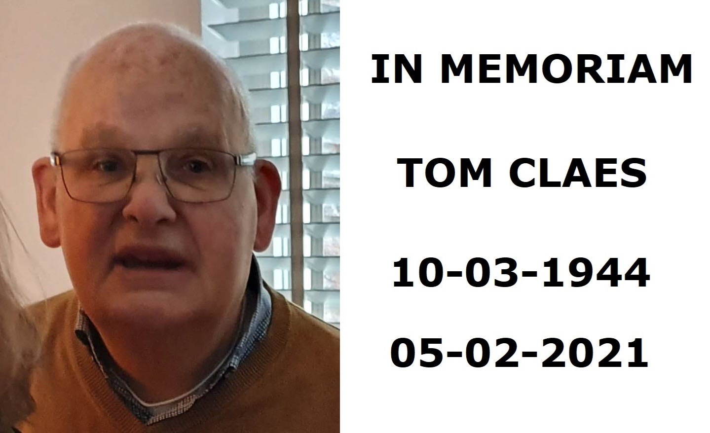 Tom Claes overleden !!!! - Braakhuizen