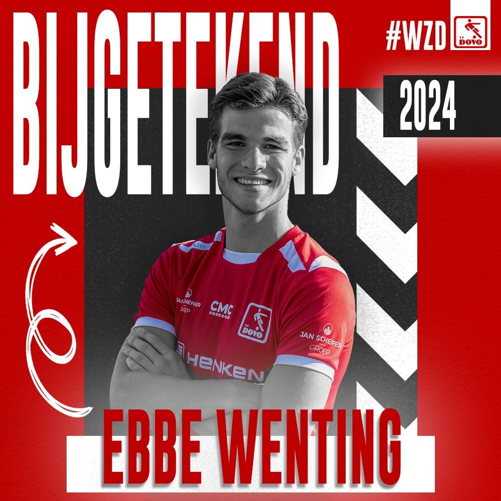 Ebbe Wenting jaar langer bij DOVO - Voetbalvereniging DOVO Veenendaal