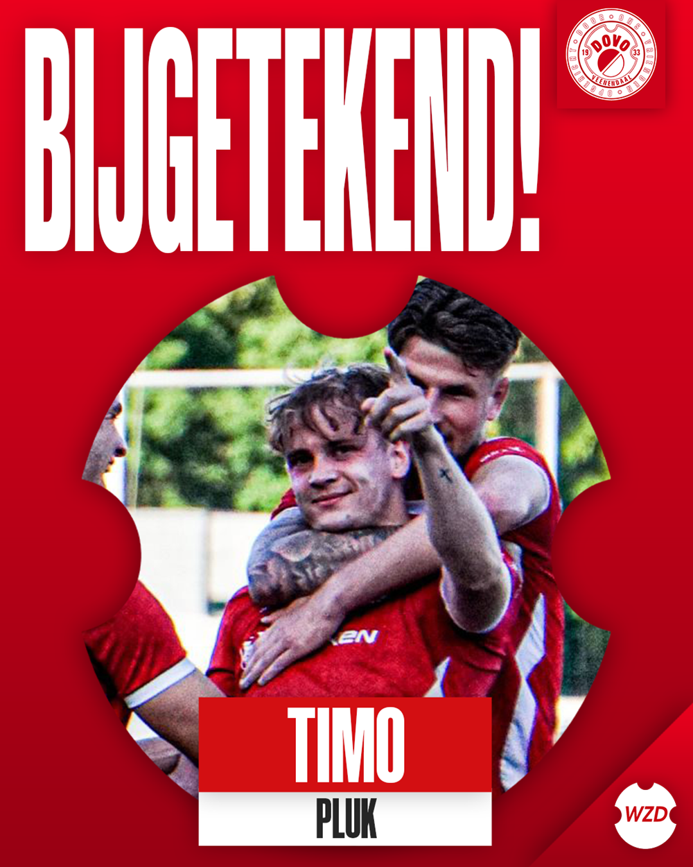 Timo Pluk blijft speler van DOVO - Voetbalvereniging DOVO Veenendaal