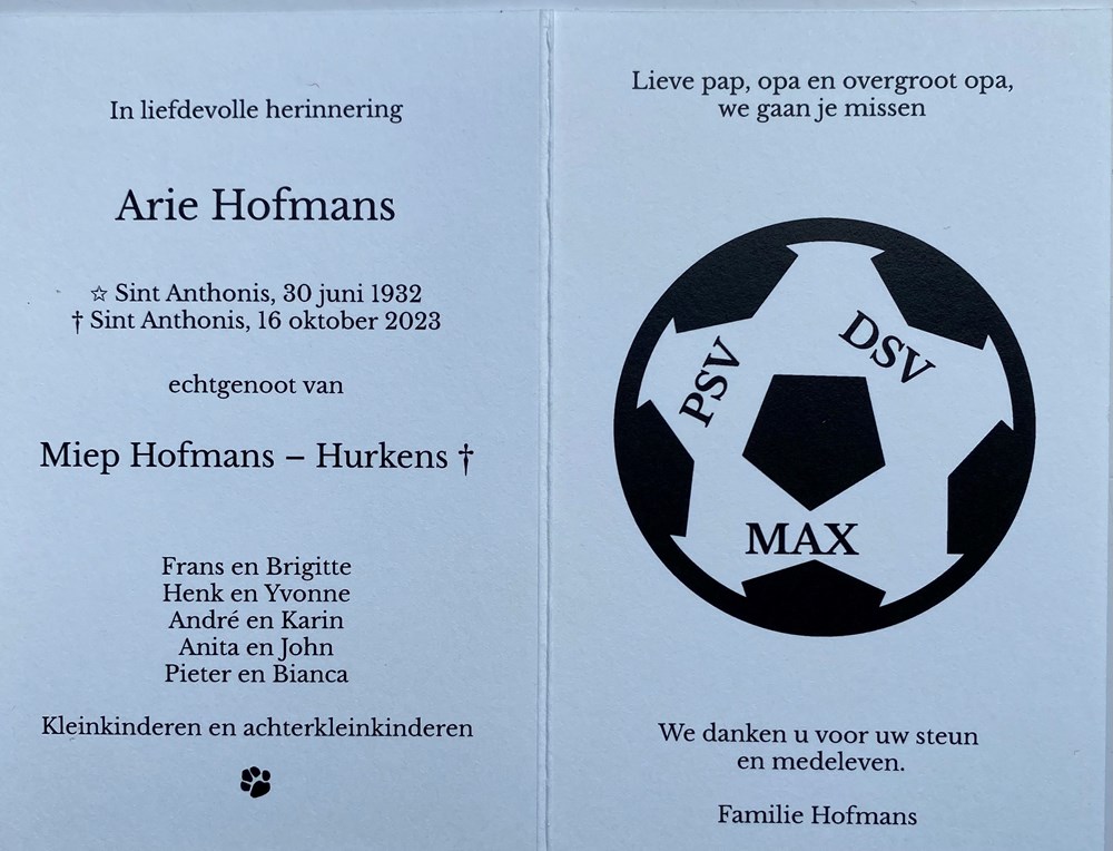 Afscheid Aar Hofmans - sv DSV Sint Anthonis