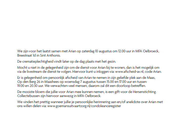 Arian Groot plotseling overleden - sv DSV Sint Anthonis