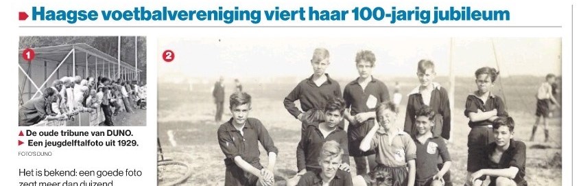 Beelden die beroeren van 100 jaar DUNO in AD Haagsche Courant - HSV DUNO