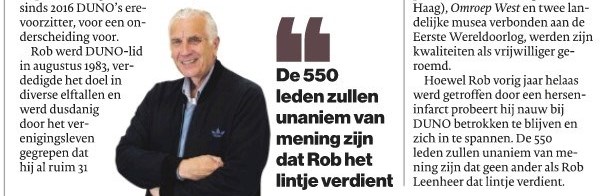 Mario van der Ende zwaait onderscheiden Rob Leenheer alle lof toe - HSV ...