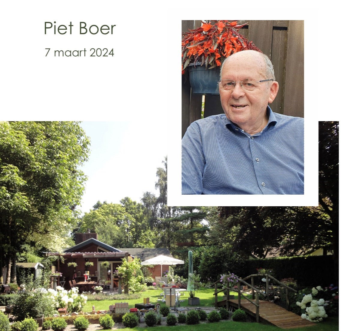 Verdrietig bericht; Piet Boer overleden