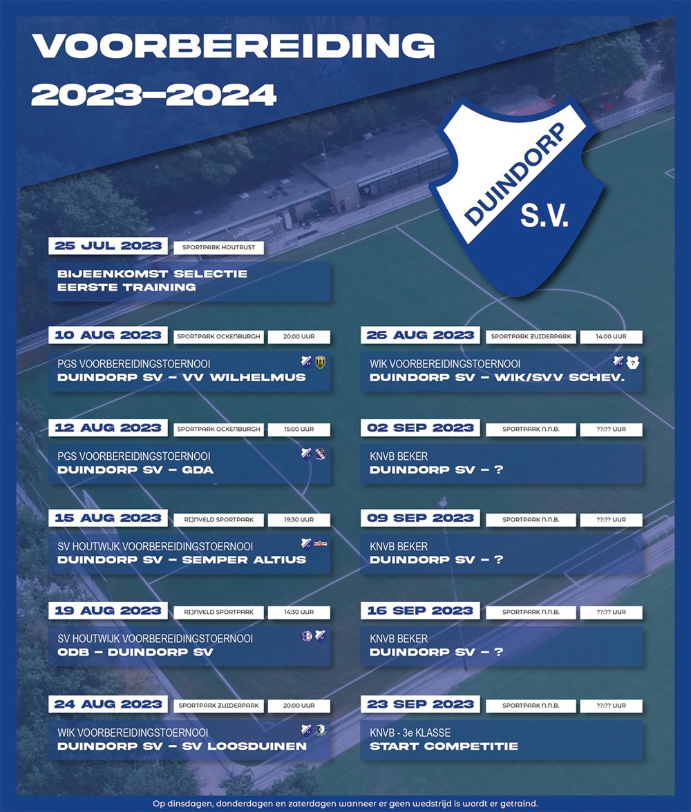 Voorbereiding selectie op seizoen 2023/2024!