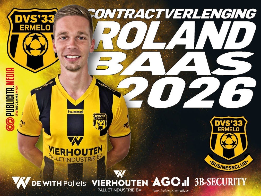 Roland Baas verlengt contract met twee seizoenen tot 2026 - DVS'33 Ermelo