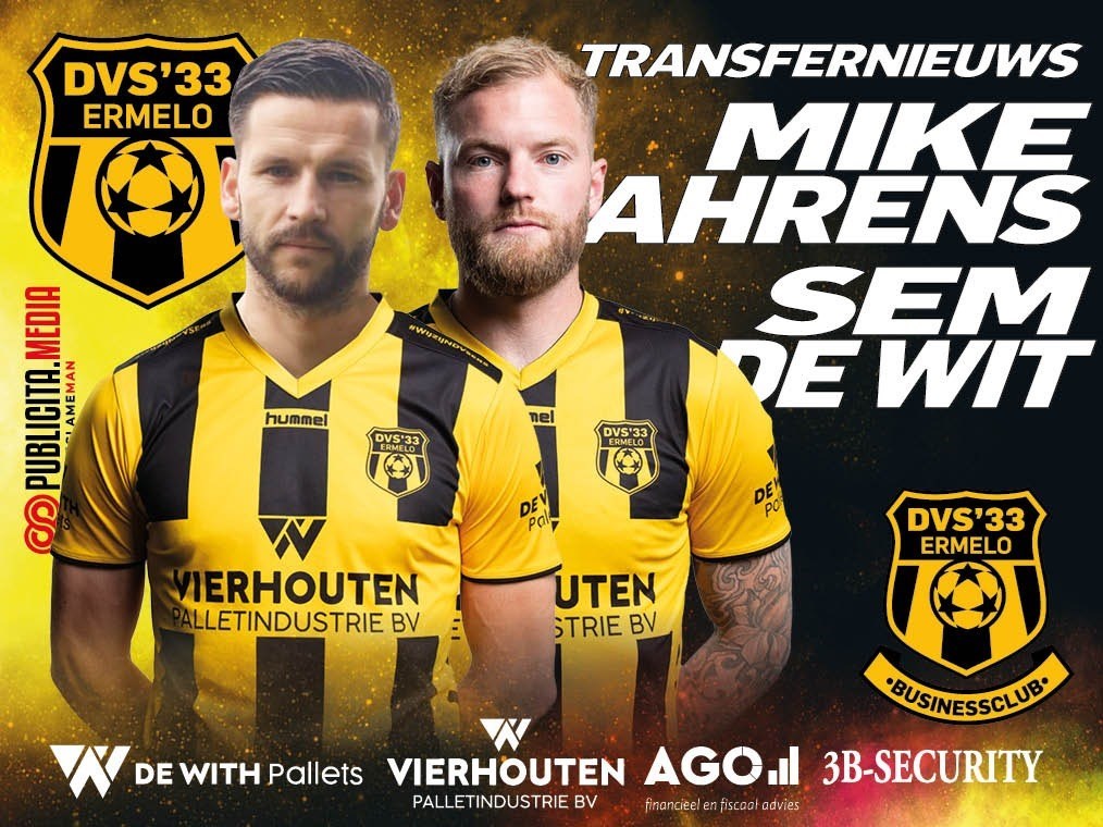 Sem de Wit en Mike Ahrens volgend seizoen samen bij DVS’33 Ermelo - DVS ...