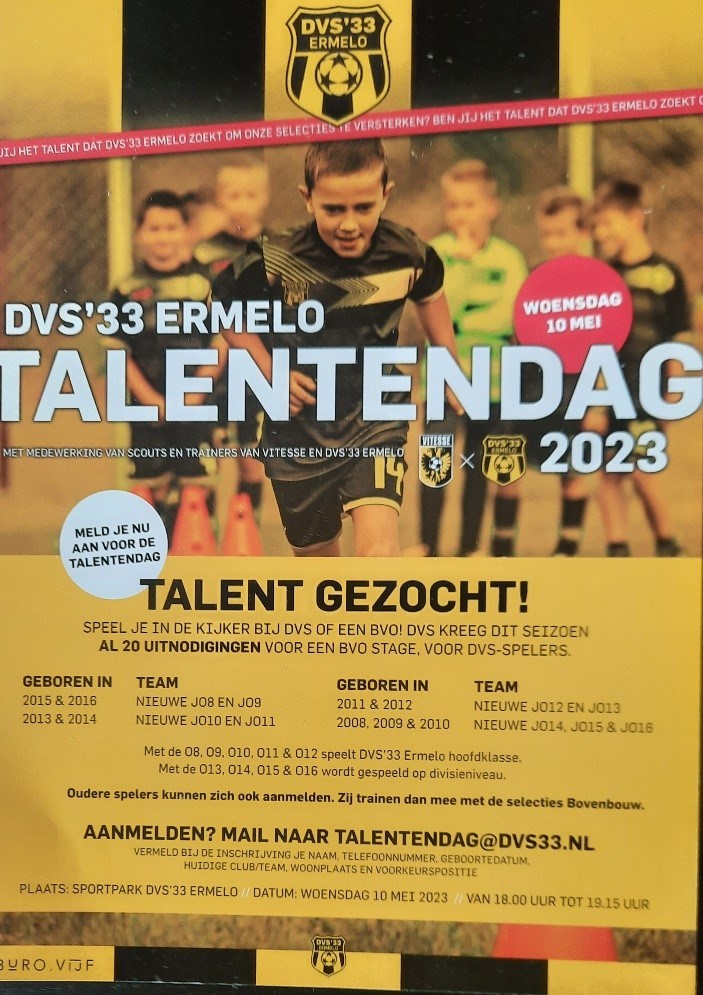 Regionale DVS’33 Ermelo Talentendag - Woensdag 10 mei 2023 - DVS'33 Ermelo