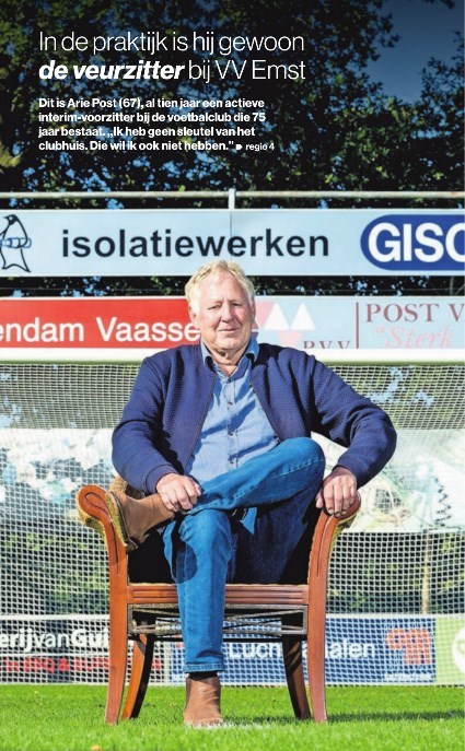 V.v. Emst 75 jaar: De Stentor: ''De Veurzitter bij v.v. Emst'' - Emst