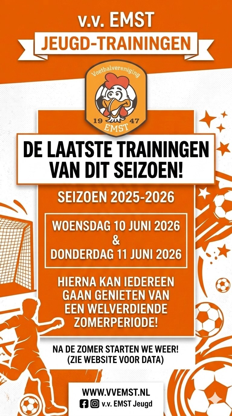 Data laatste v.v. Emst jeugdtrainingen seizoen 2025-2026 - Emst