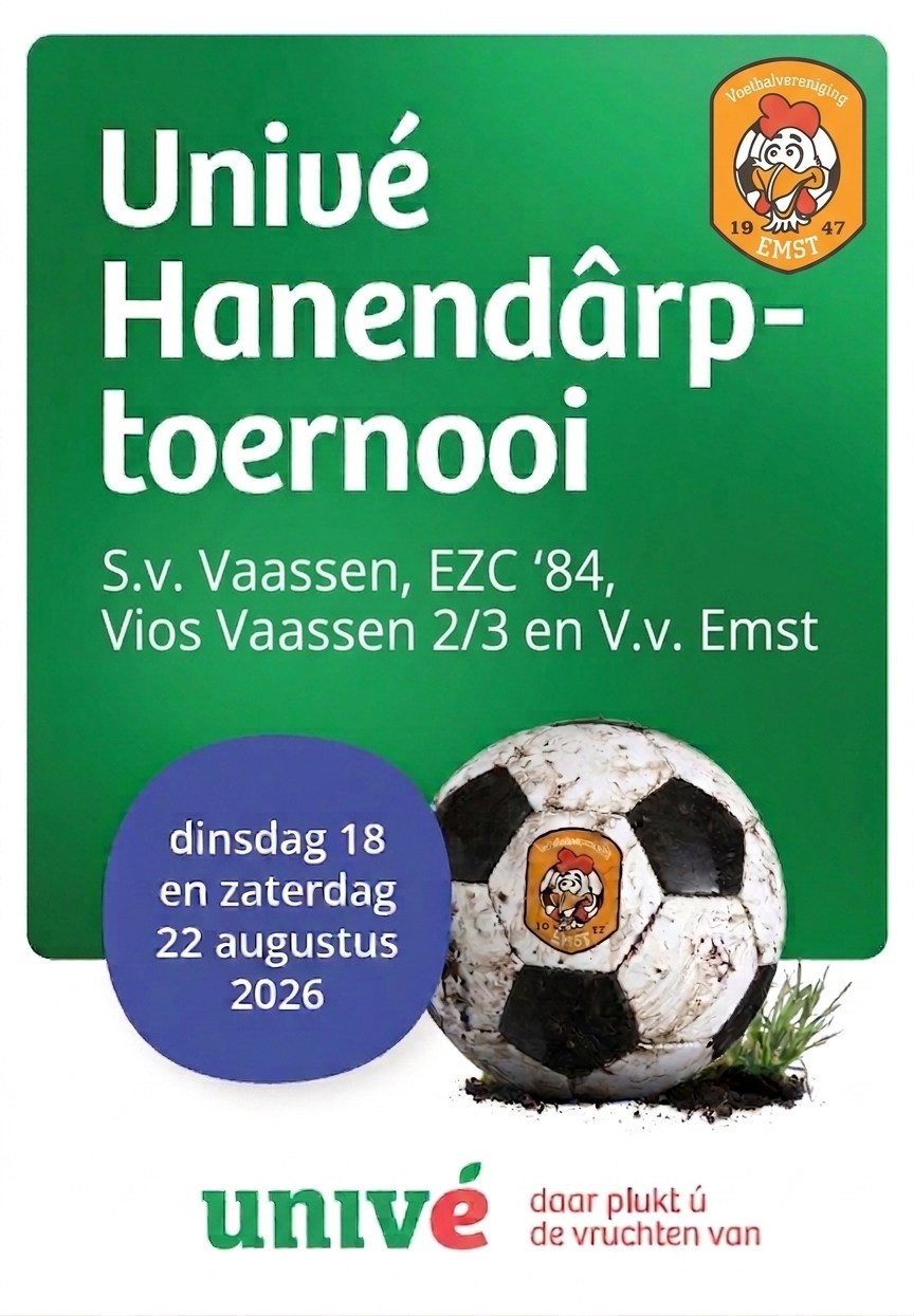Vierde deelnemer V.v. Emst Univé Hanendarp-toernooi 2026 bekend: VIOS ...