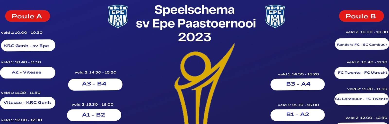 Speelschema PAASTOERNOOI 2023 - SV Epe