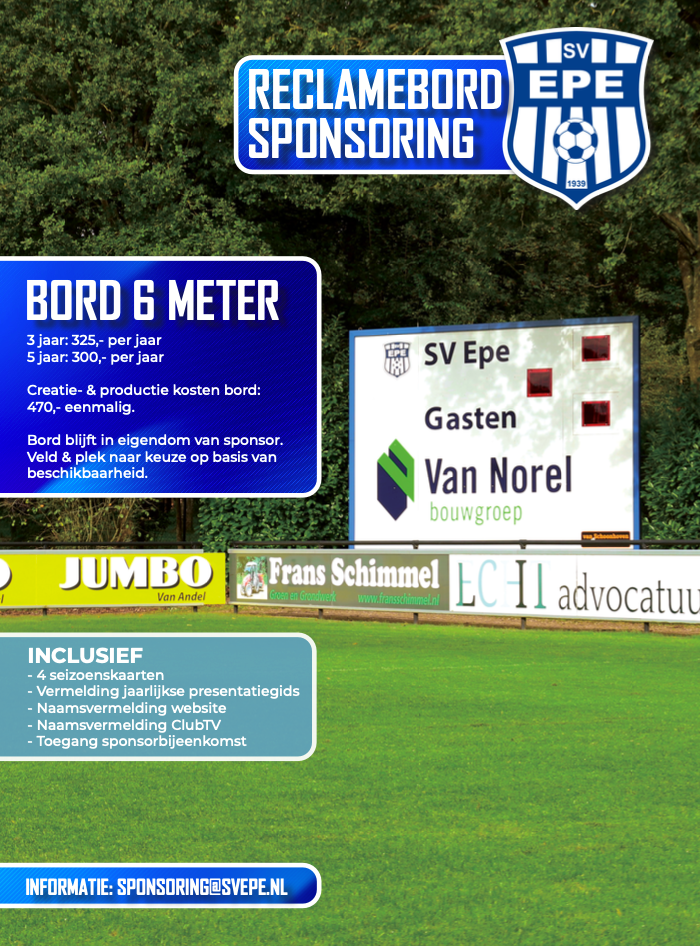 Reclamebordsponsoring - SV Epe