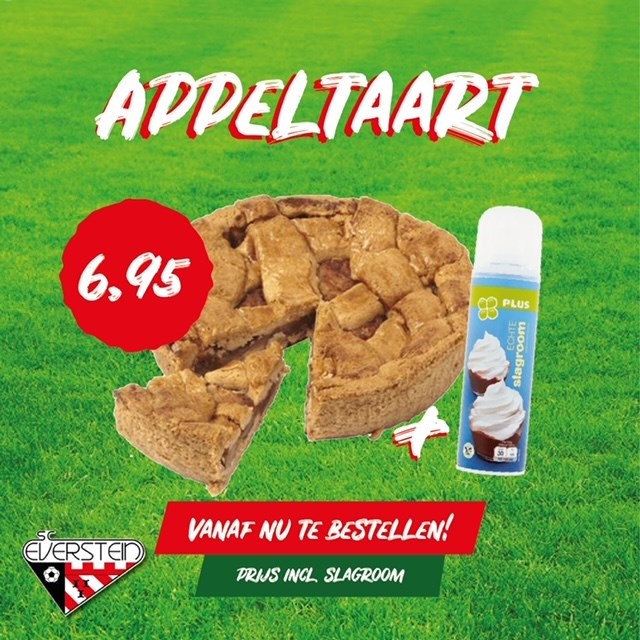 Bestel nu een lekkere appeltaart incl. bus slagroom (€6,95) en steun de ...