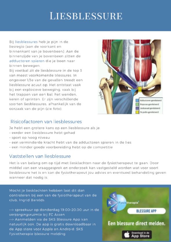 Liesblessure? Lees hier de tips van onze fysio! - FC Assen