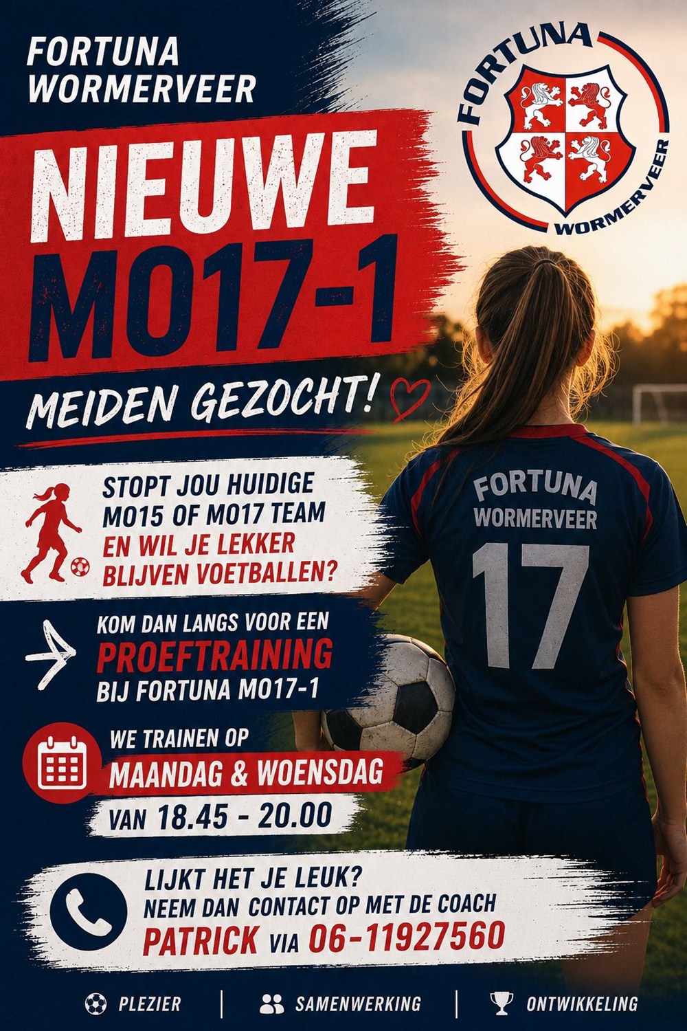MEIDEN GEZOCHT VOOR FORTUNA WORMERVEER MO17-1! ⚽️ - SV Fortuna Wormerveer