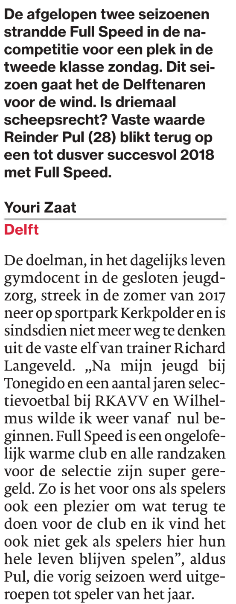 De Krant van vandaag - D.S.V. Full Speed