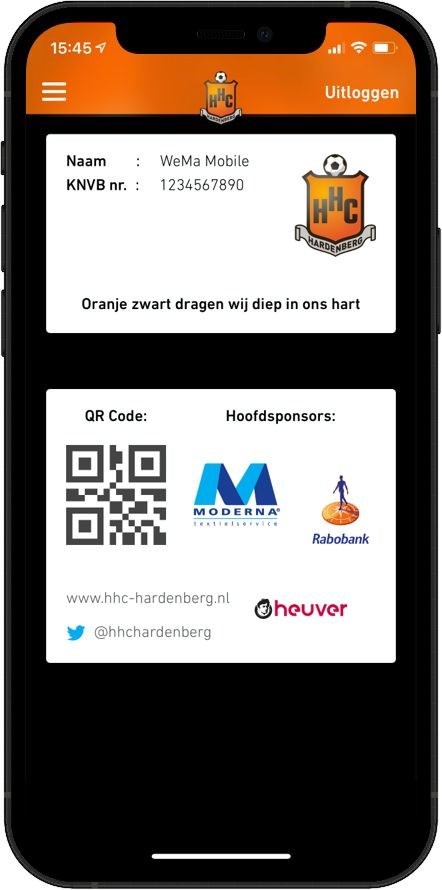 Digitale ledenpas - HHC Hardenberg