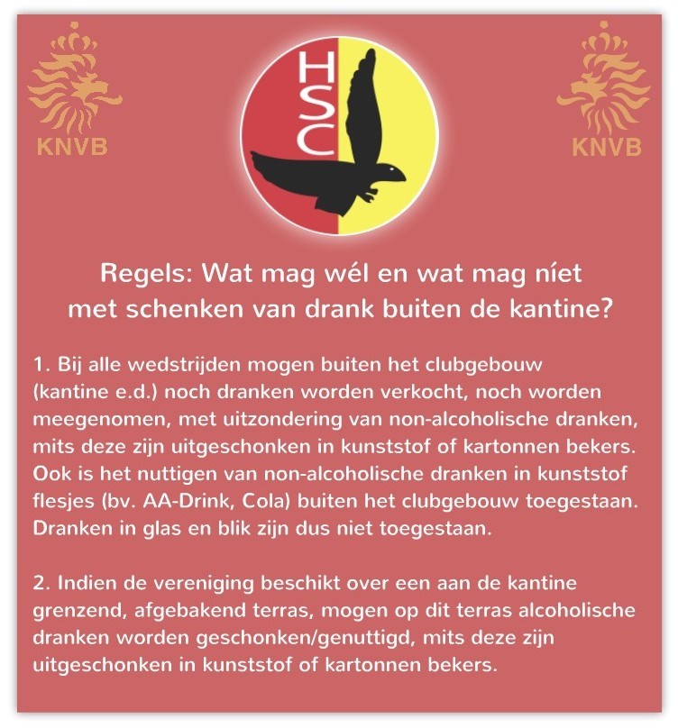 REGELS: Wat mag wel en niet met schenken van drank buiten de kantine ...