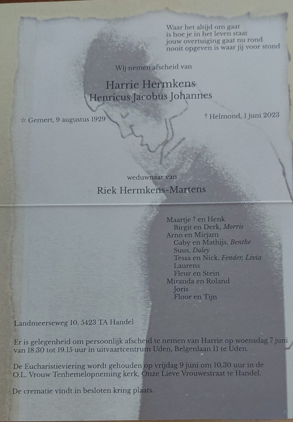 Harrie Hermkens overleden - V.V. Handel