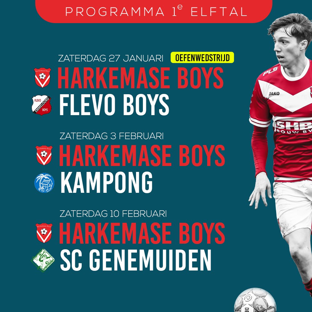 Aankomend programma Harkemase Boys - Harkemase Boys