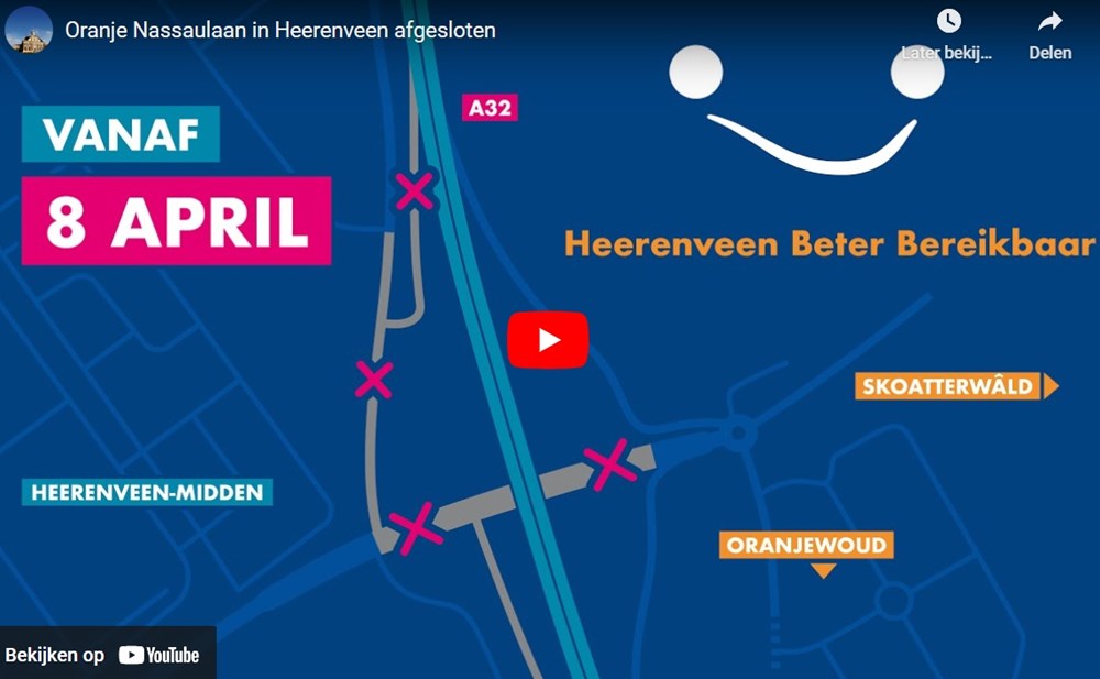 Wegwerkzaamheden Oranje Nassaulaan - VV Heerenveen