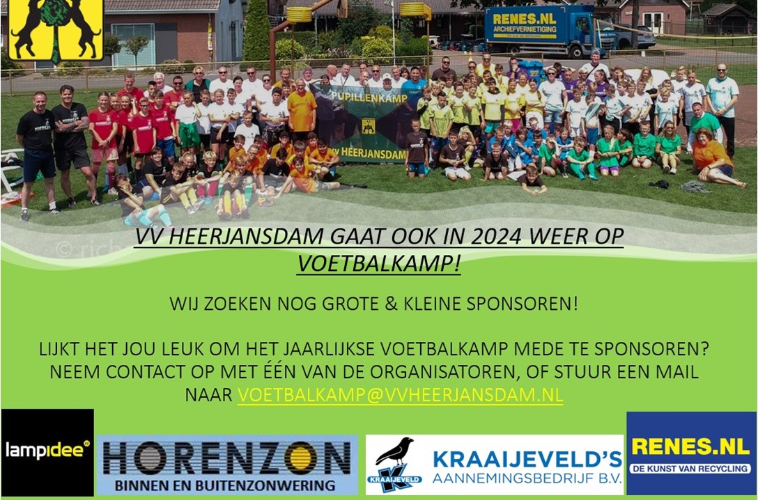 Inschrijving Voetbalkamp 2024 geopend! - vv Heerjansdam
