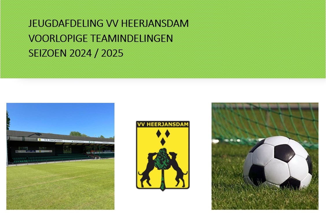 Indeling 2024-2025 - vv Heerjansdam
