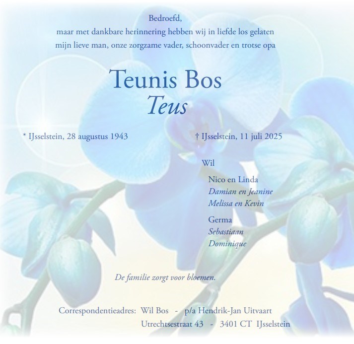 Teus Bos overleden - IJFC