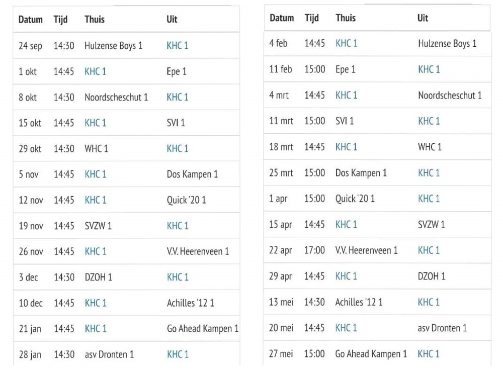 KHC 1 Programma 2022-2023 - KHC