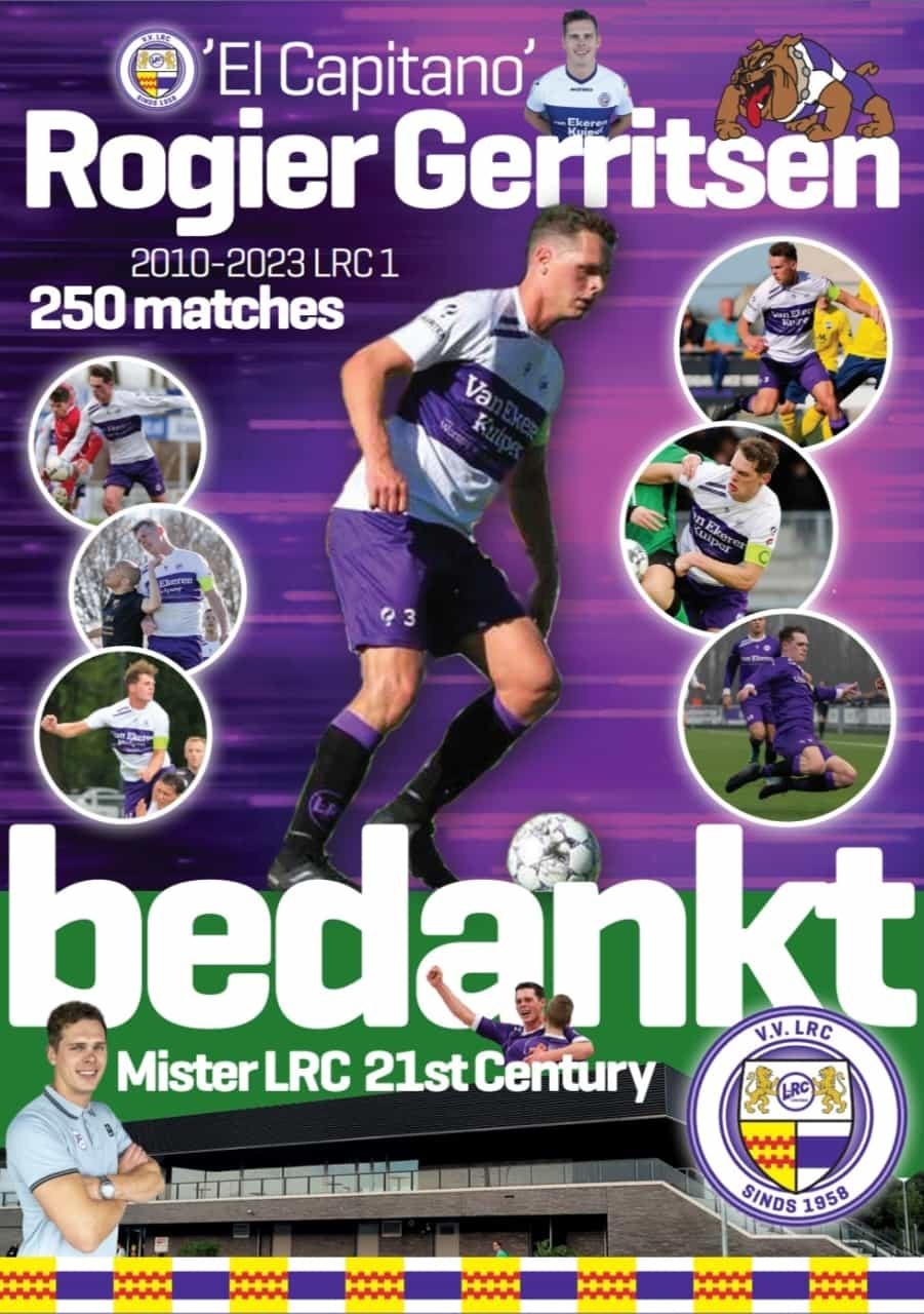 Een mooi afscheid voor Rogier Gerritsen - v.v. LRC Leerdam