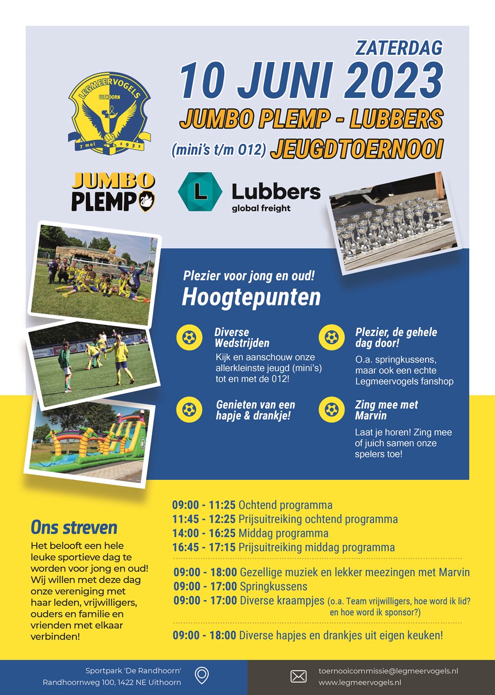 10 juni: Jumbo Plemp - Lubbers Jeugdtoernooi - Legmeervogels