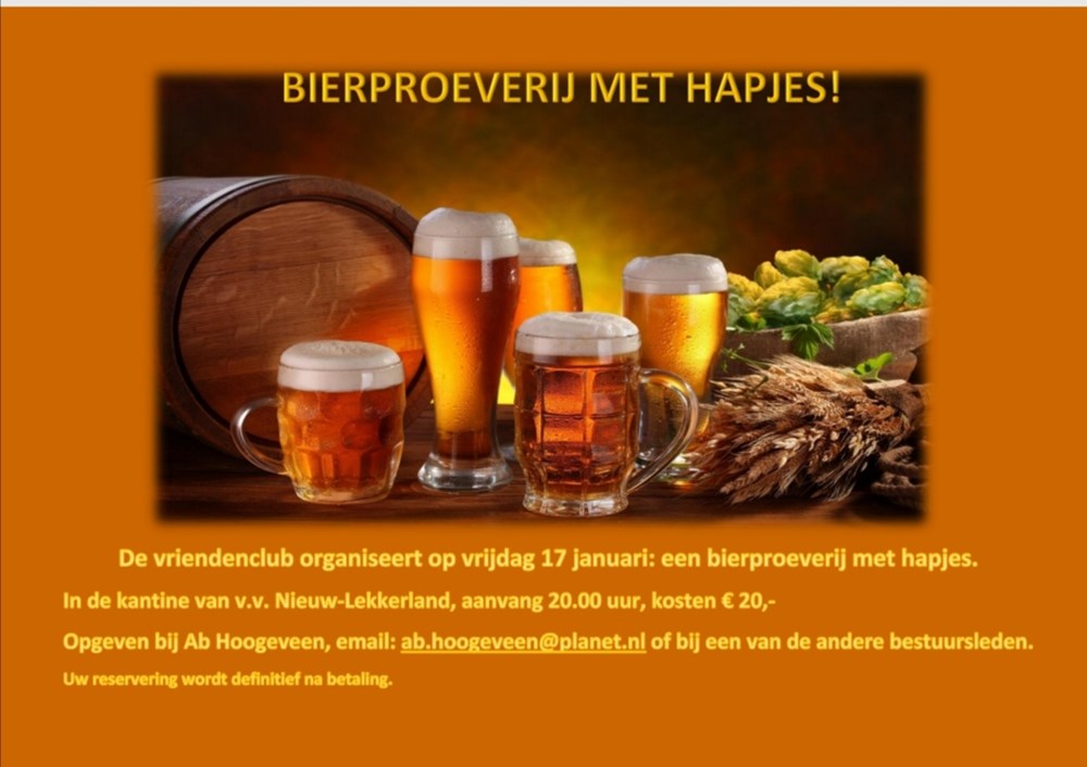 Bierproeverij - vv Nieuw Lekkerland