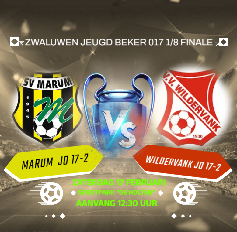 Zwaluwen jeugd beker Marum O17-2, achtste finale - sv Marum