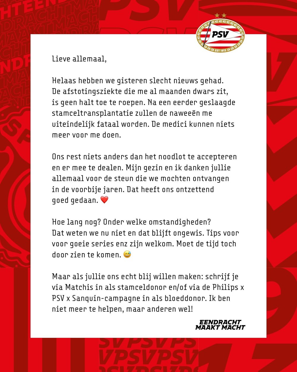 Steun Thijs Slegers en zijn oproep: word bloed- en/of stamceldonor.