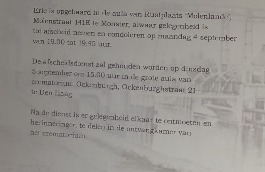 In Memoriam Eric Didden - Sportclub Monster