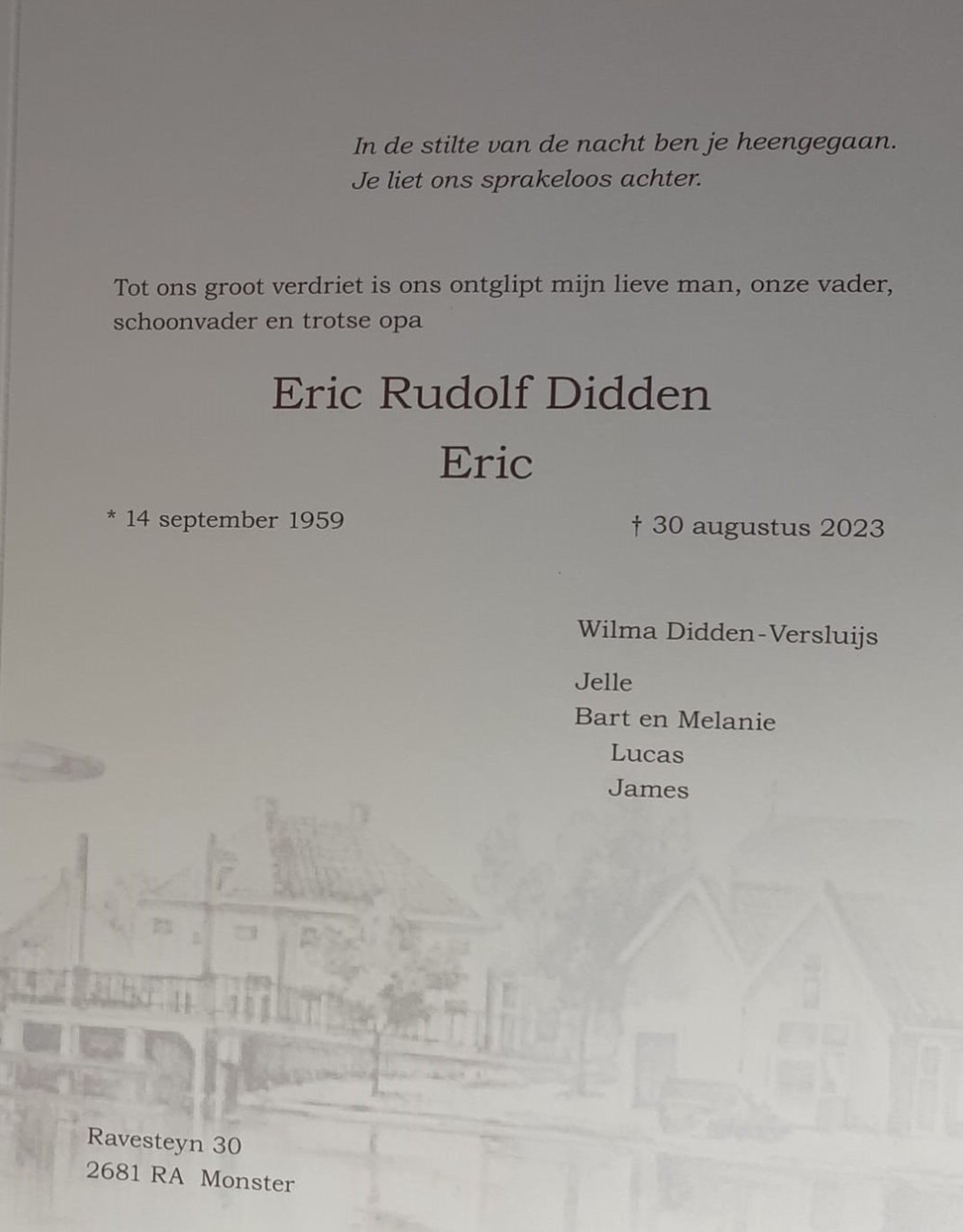 In Memoriam Eric Didden - Sportclub Monster