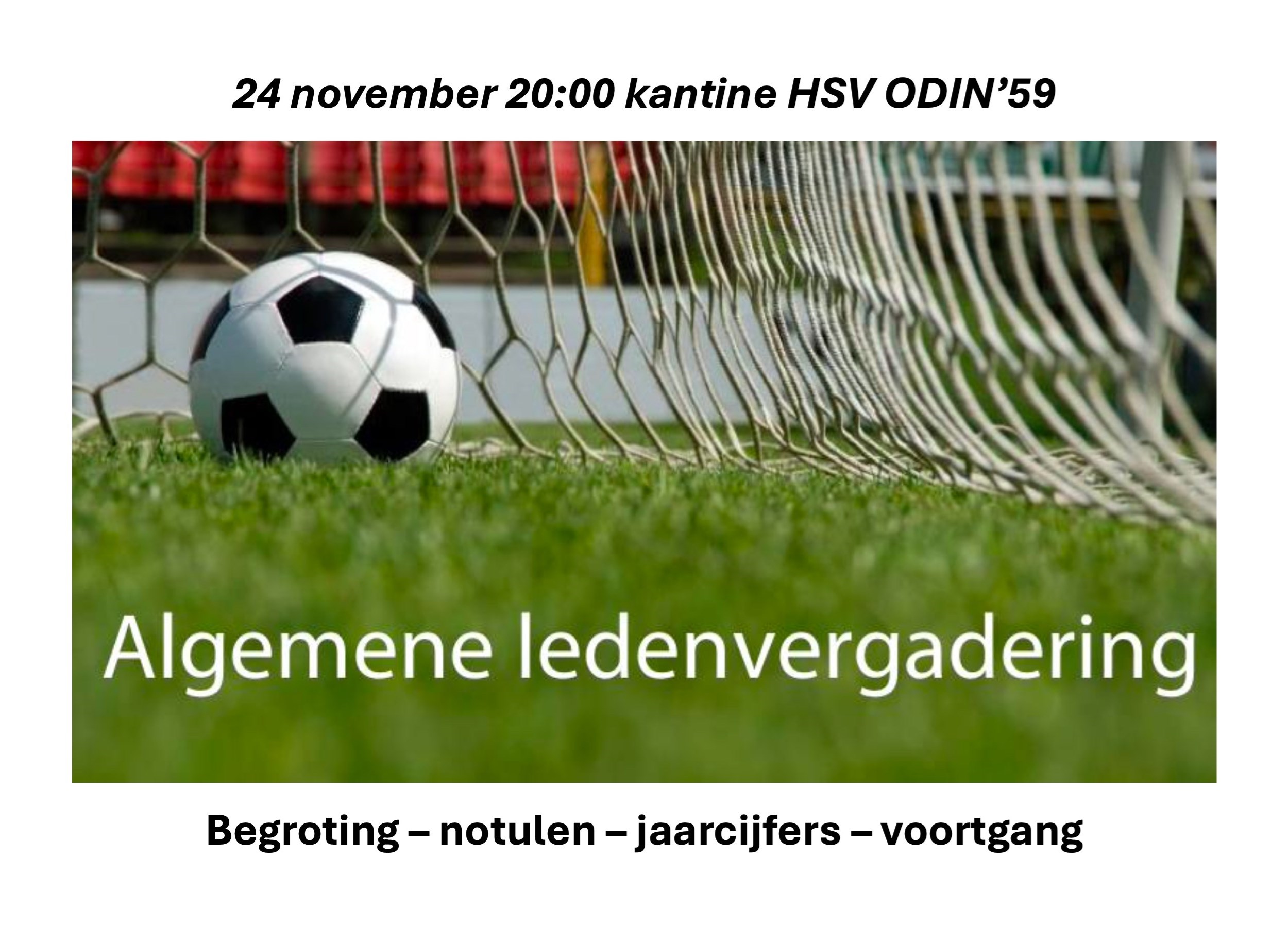 Agenda Algemene Ledenvergadering - ODIN'59