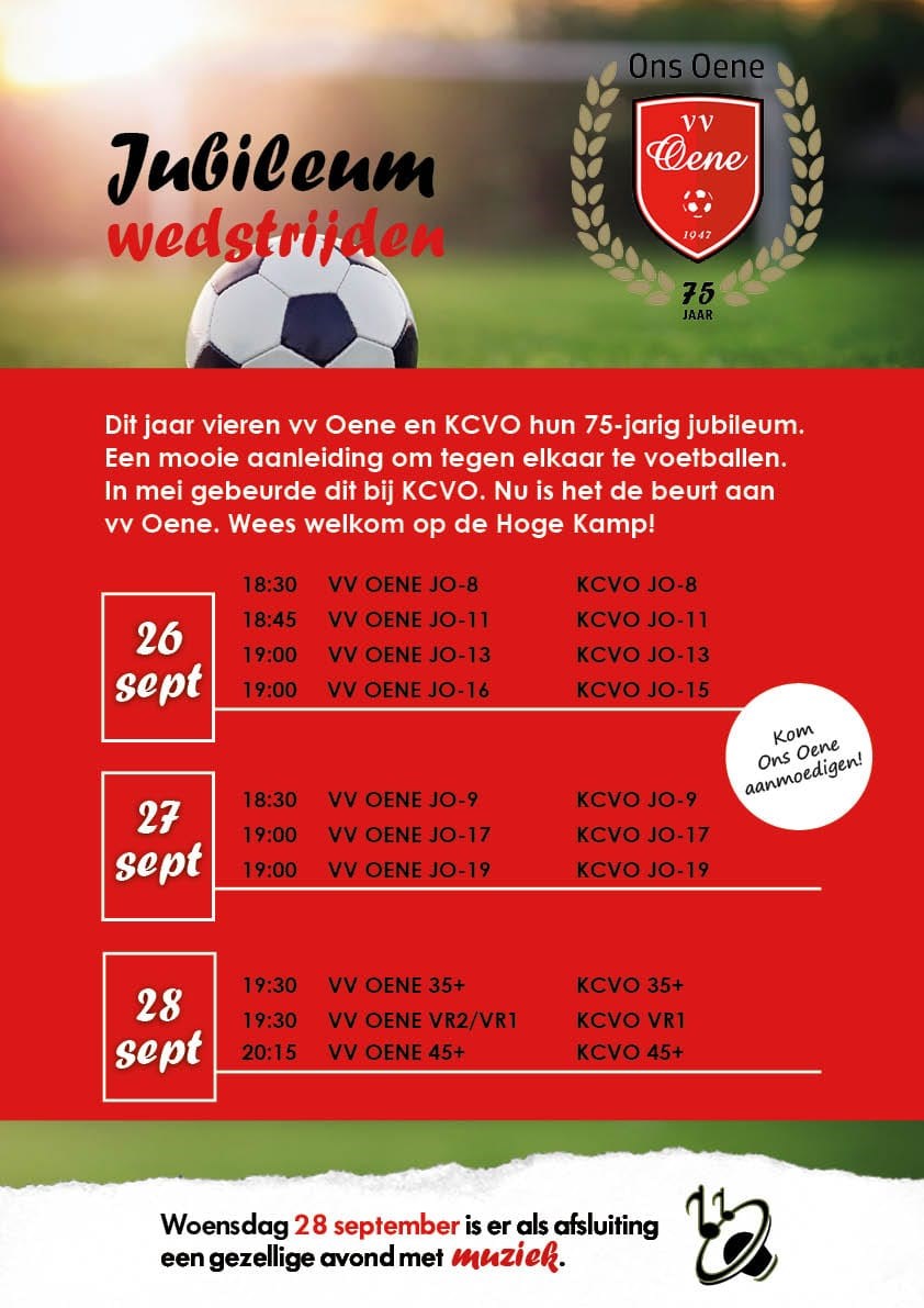 Jubileum wedstrijden Oene - KCVO - VV Oene