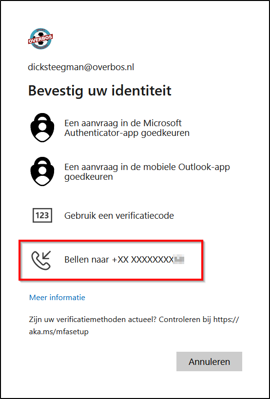 Authenticator instellen op een nieuwe telefoon. - OverbosWEB