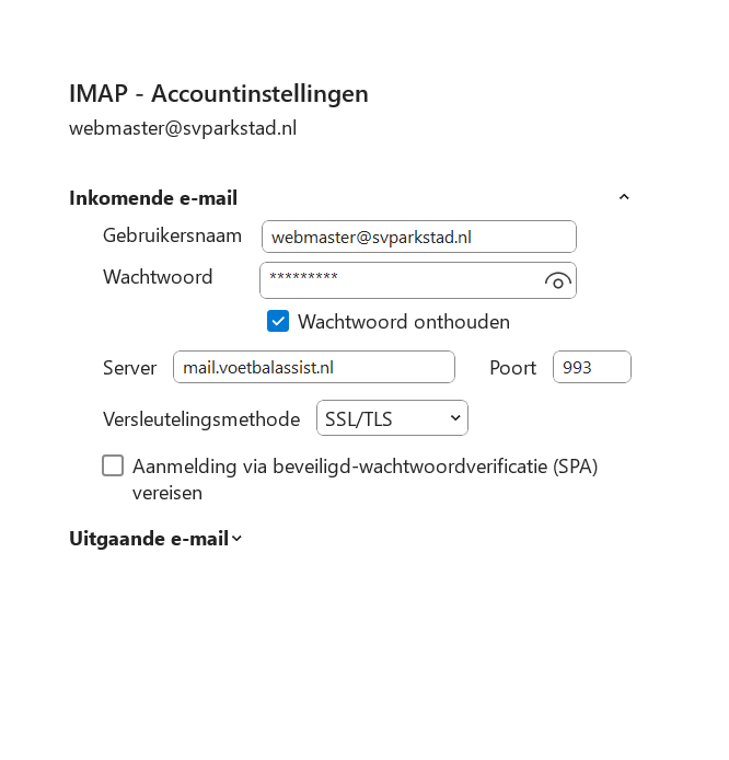 Handleiding Email - Welkom bij SV Parkstad