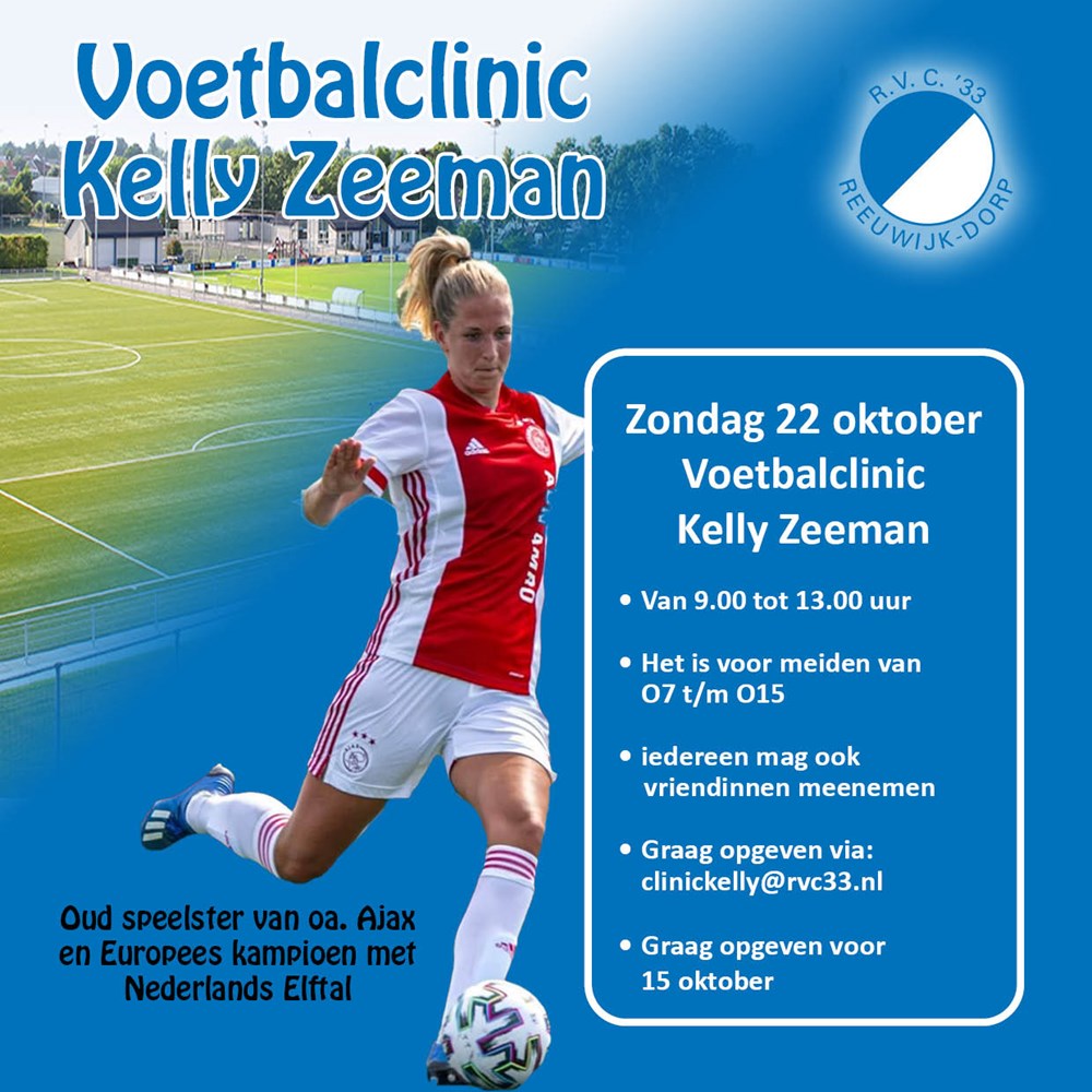 Voetbalclinic met Kelly Zeeman - RVC '33 uit Reeuwijk Dorp