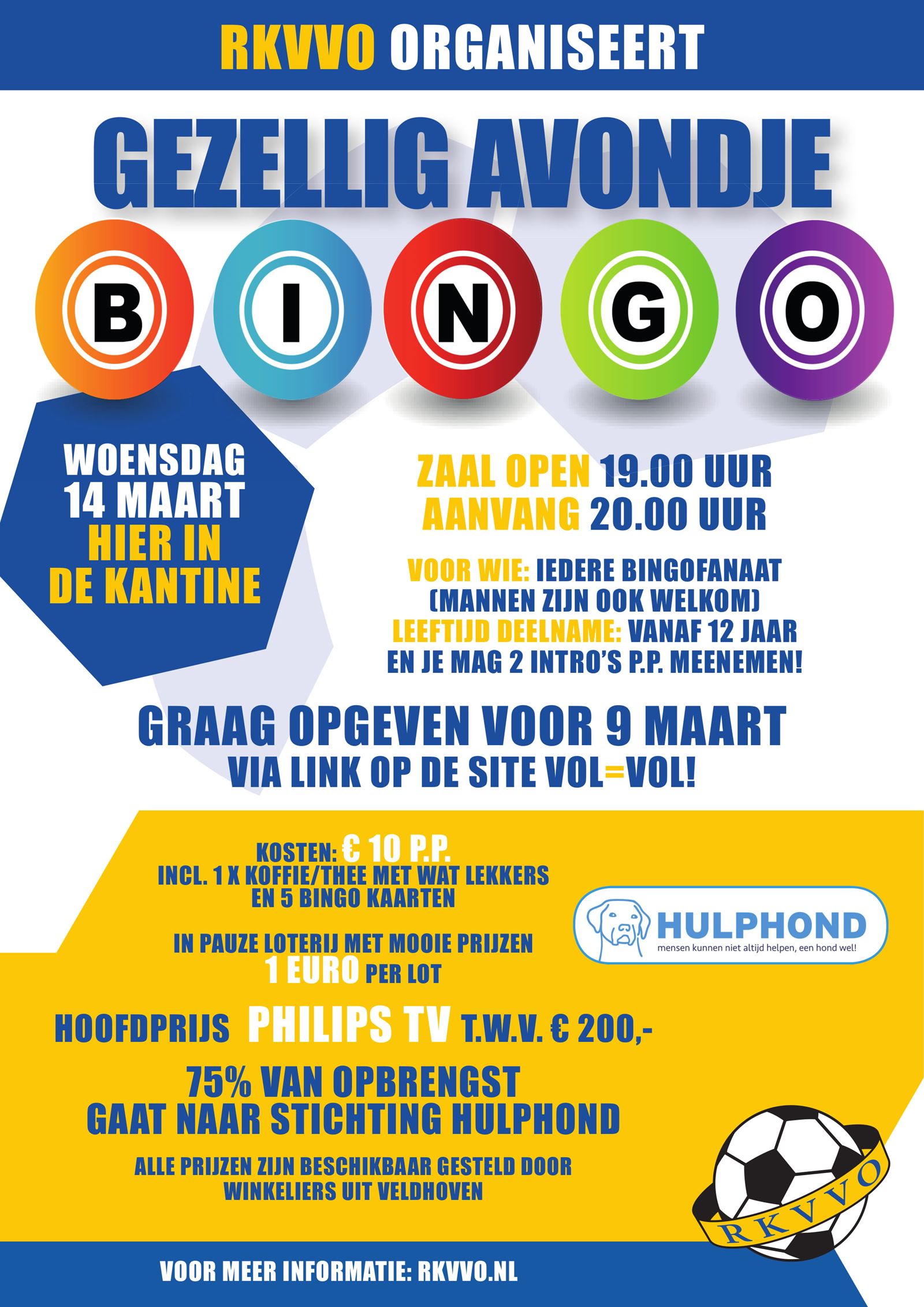 Bingo 14 maart 2018 - RKVVO